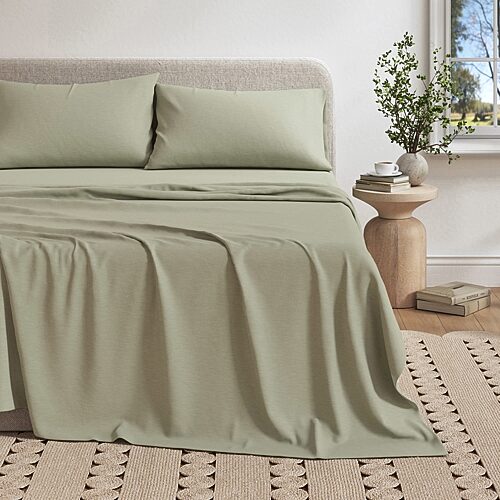Click here for Linery Heathered Melange Sheet Set  One Size  Gree... prices