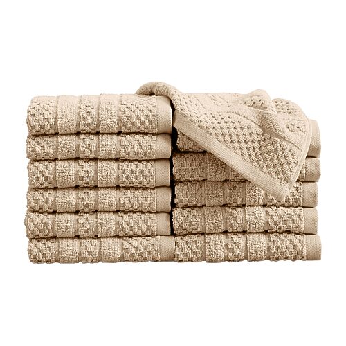 Click here for Linery Cotton Checkered Weave 12-pc. Quick Dry Was... prices