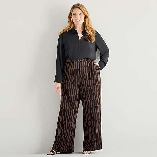 Click here for Liz Claiborne Womens Plus Wide Leg Mid Rise Pull-O... prices