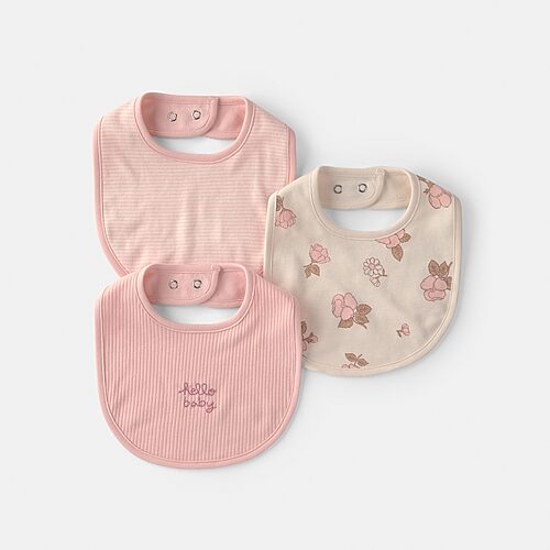 Click here for Carters Baby Girls Floral Bibs  3-Pack - Pink/Ivor... prices