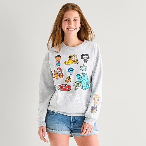 Click here for Pixar Womens Juniors Crew Neck Long Sleeve Sweatsh... prices