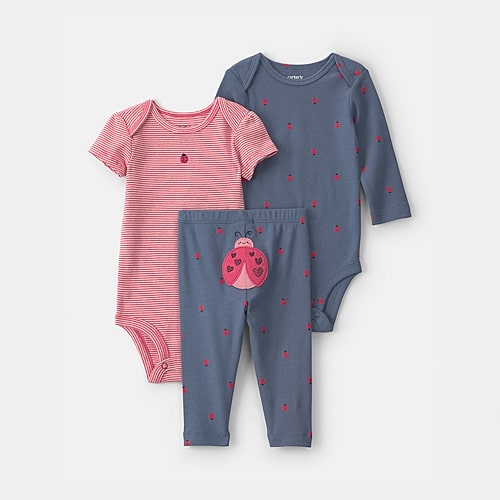 Click here for Carters Baby Girls Ladybug Bodysuit & Pant 3-Piece... prices