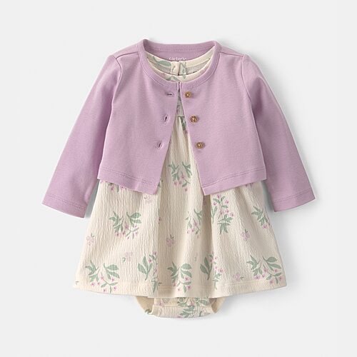 Click here for Carters Baby Girls Floral Long-Sleeve Dress 2-Piec... prices