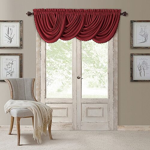 Elrene Home Fashions All Seasons Waterfall Window Valance - Rouge
