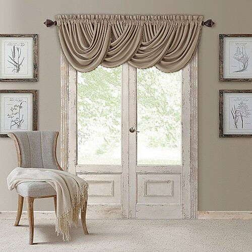 Elrene Home Fashions All Seasons Waterfall Window Valance - Taupe