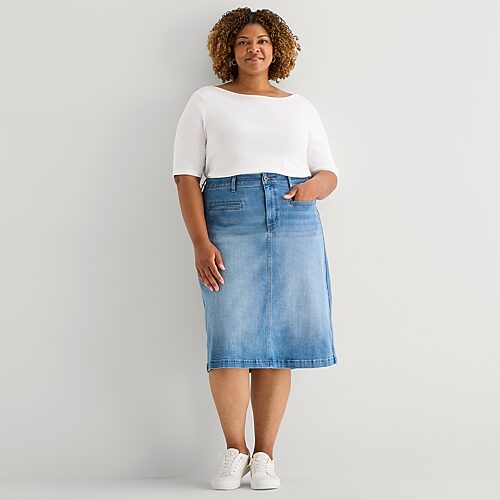 Click here for St. Johns Bay Womens Plus High Rise Midi Denim Ski... prices