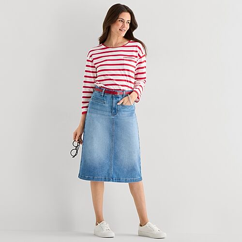 Click here for St. Johns Bay Womens Denim Skirt  12  Blue prices