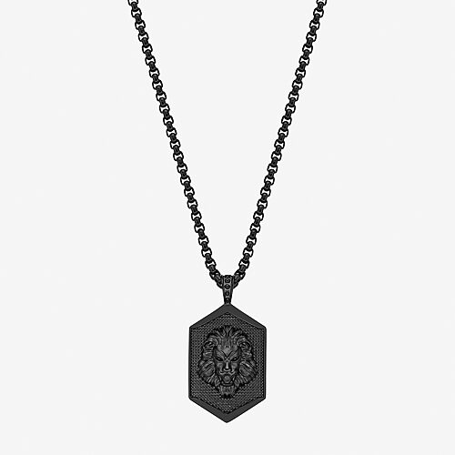 Click here for Lion Mens Stainless Steel Dog Tag 24 Inch Pendant... prices