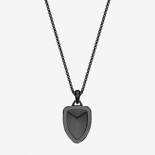 Click here for Shield Mens Stainless Steel 24 Inch Pendant Neckla... prices