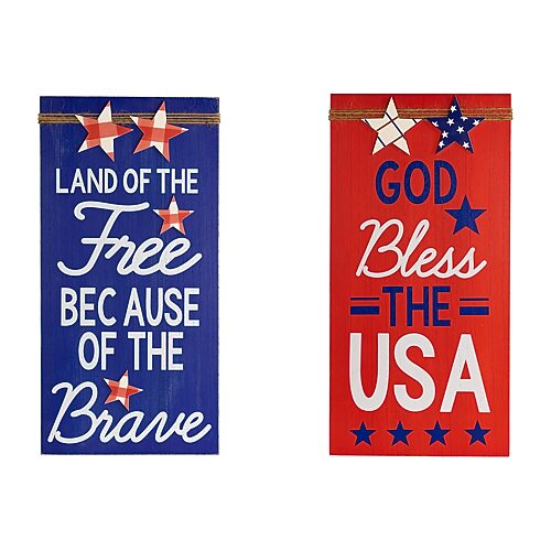 Click here for Northlight 23.5in Set Of 2 God Bless The Usa And L... prices