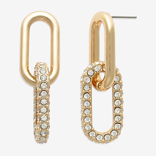 Click here for Bold Elements Gold Tone Womens Glass Drop Earrings... prices