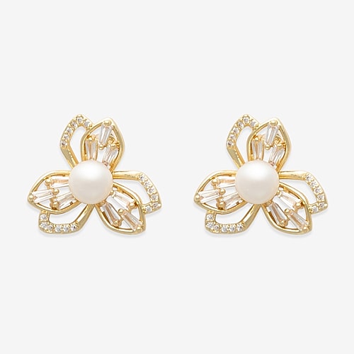 Click here for Mixit White Simulated Pearl 5mm Flower Stud Earrin... prices