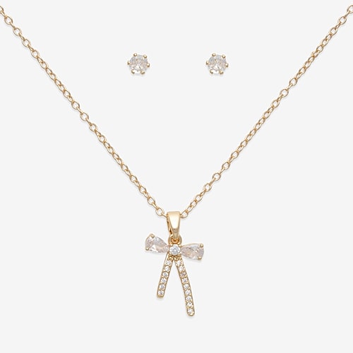 Click here for Mixit Womens Cubic Zirconia Bow Hypoallergenic 3-p... prices