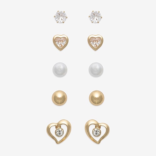 Click here for Mixit Womens Cubic Zirconia Heart Hypoallergenic 5... prices