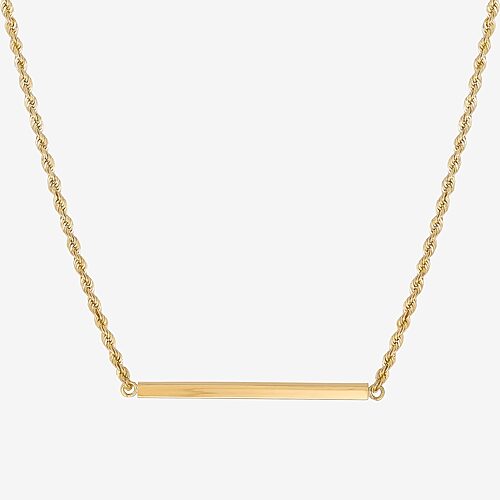 Click here for Womens 10K Gold Bar 18 Inch Pendant Necklace  One... prices