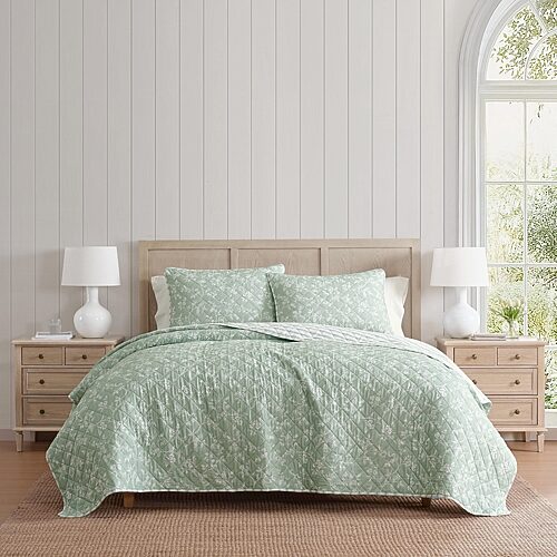 Click here for Martha Stewart French Bird Floral Easy Care Quilt... prices