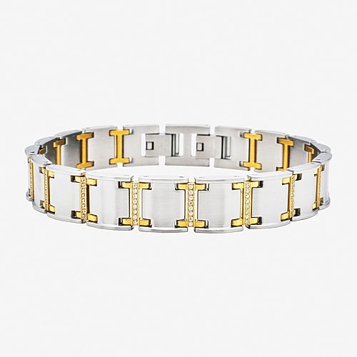 Click here for Mens 14K Gold Over Stainless Steel Solid 8 3/4 Inc... prices