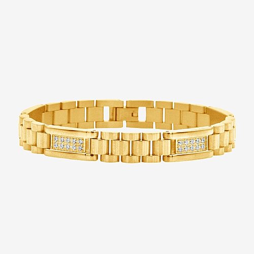 Click here for Mens 14K Gold Over Stainless Steel Solid 8 3/4 Inc... prices