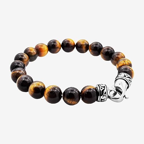 Click here for Mens Stainless Steel Beaded Bracelet  One Size  Br... prices