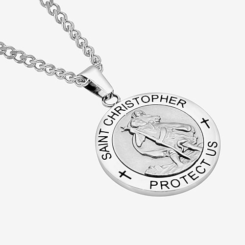 Click here for Saint Christopher Mens Stainless Steel 24 Inch Pen... prices