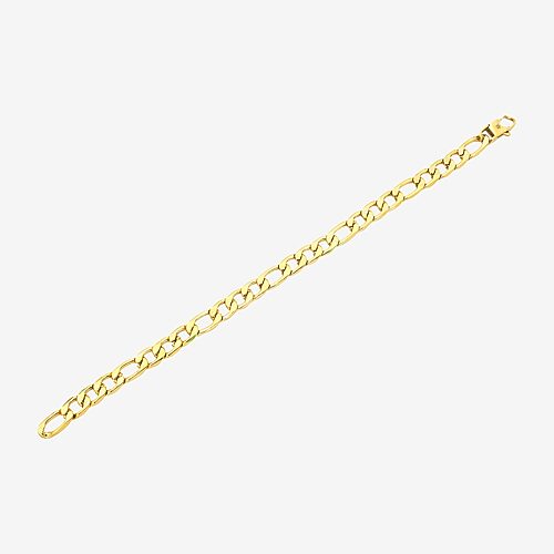 Click here for Mens 14K Gold Over Stainless Steel 8 1/2 Inch Soli... prices