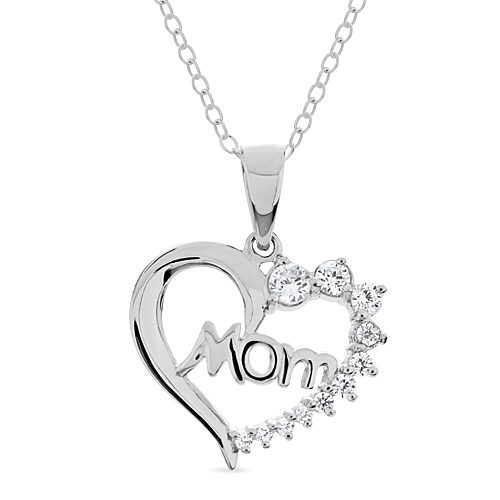 Click here for Mom Womens 7/8 CT. T.W. White Cubic Zirconia Sterl... prices