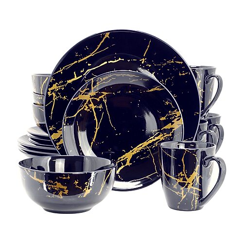 Click here for Elama Fine Marble 16 Pc Dark Blue 16-pc. Ceramic D... prices