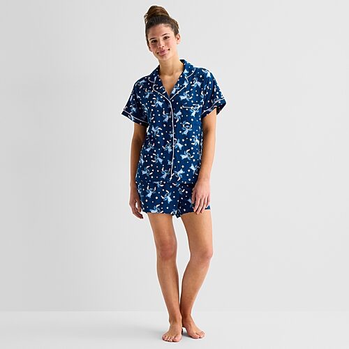 Click here for Juniors Stitch Short Sleeve Flower Pajama Set prices