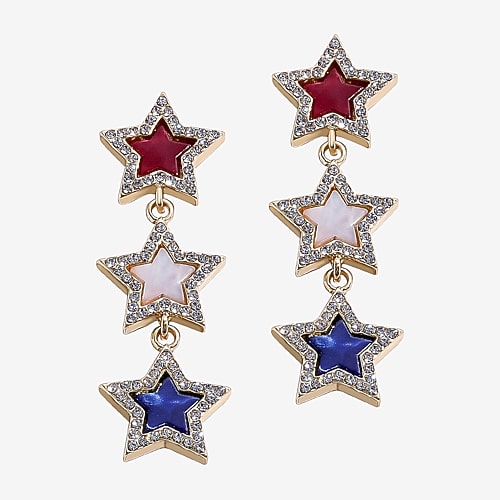 Click here for Mixit Red  White & Blue Womens Star Drop Earrings... prices