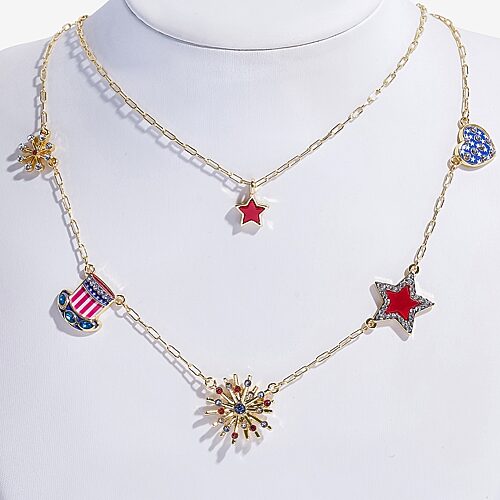 Click here for Mixit 4th Of July Layered Charm Womens 18 Inch Str... prices