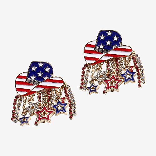 Click here for Mixit 4th Of July Cowboy Hat Fringe Womens Star Dr... prices