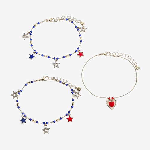 Click here for Mixit 4th Of July Charm Womens 3-pc. Bracelet Set... prices