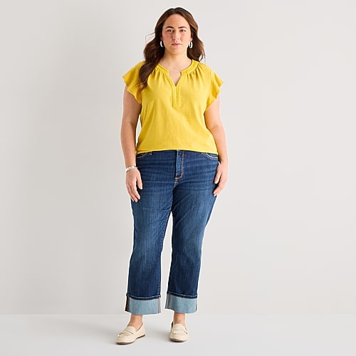 Click here for St. Johns Bay Womens Plus High Rise Wide Leg Jean... prices