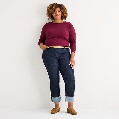Click here for St. Johns Bay Womens Plus High Rise Wide Leg Jean... prices
