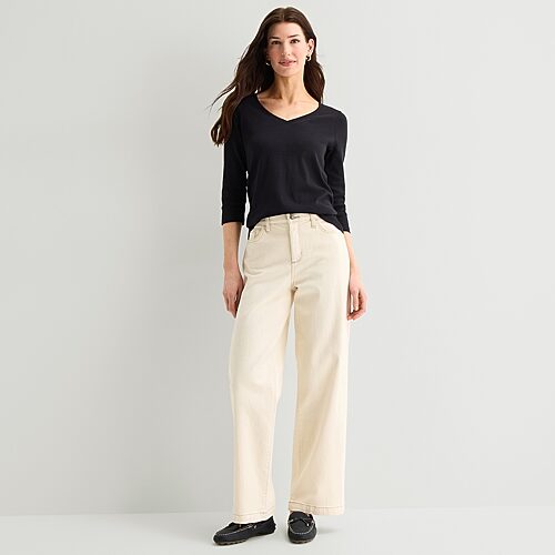 Click here for St. Johns Bay Womens High Rise Stretch Fabric Wide... prices