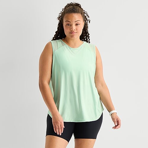 Click here for Xersion Mesh Womens Crew Neck Sleeveless Active Pl... prices