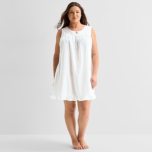 Click here for Adonna Womens Plus Sleeveless Round Neck Nightgown... prices