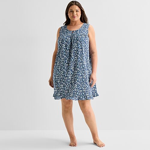 Click here for Adonna Womens Plus Sleeveless Round Neck Nightgown... prices