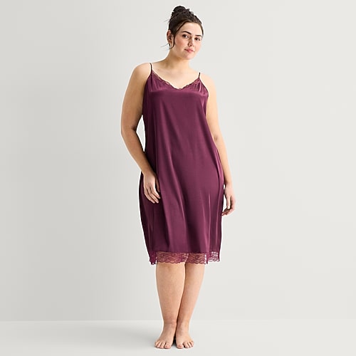 Click here for Ambrielle Womens Plus Satin Sleeveless V Neck Chem... prices