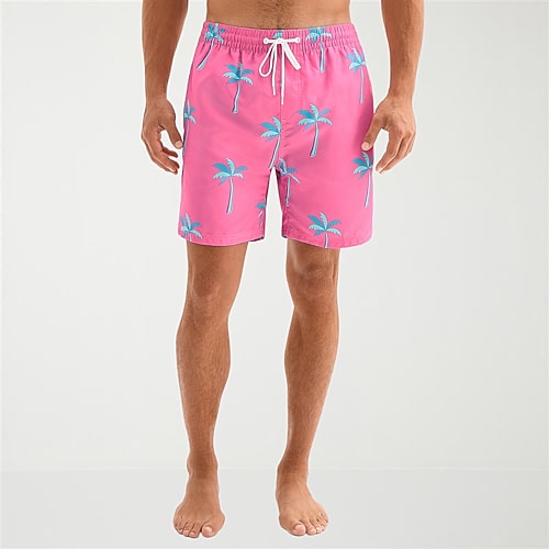 Burnside Mens Drawstring Waist 6 Swim Trunks  X-large  Pink