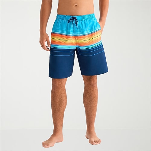 Click here for Burnside Mens Drawstring Waist 8 Striped Swim Trun... prices