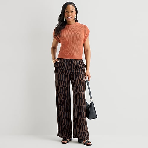 Click here for Liz Claiborne Womens Wide Leg Mid Rise Pull-On Pan... prices