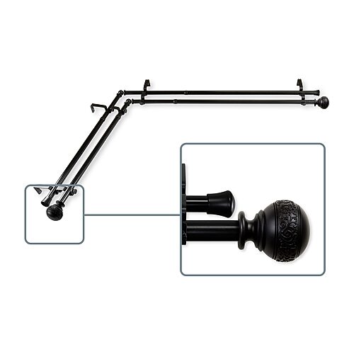 Click here for Rod Desyne Naomi Corner Double Curtain Rod  One Si... prices