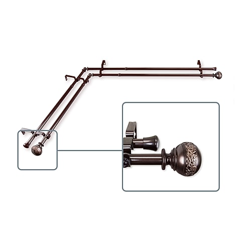 Click here for Rod Desyne Naomi Corner Double Curtain Rod  One Si... prices