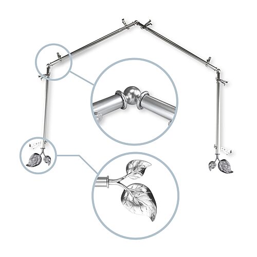 Click here for Rod Desyne Ivy 4 Sided Bay Window Rod  One Size  S... prices