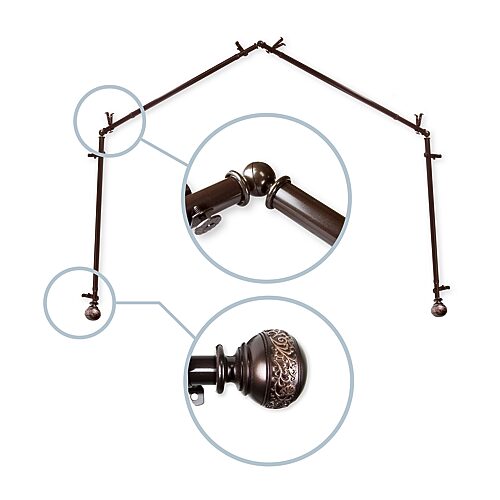 Click here for Rod Desyne Naomi 4 Sided Bay Window Rod  One Size... prices
