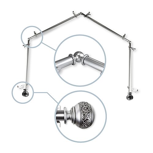 Click here for Rod Desyne Naomi 4 Sided Bay Window Rod  One Size... prices
