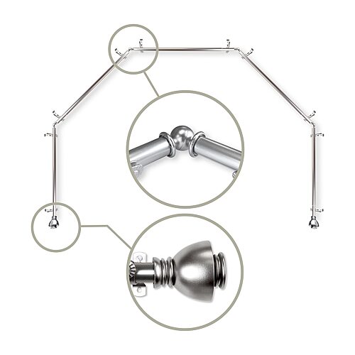 Click here for Rod Desyne Alma 5 Sided Bay Window Rod  One Size... prices