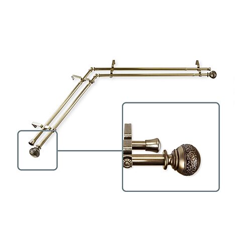 Click here for Rod Desyne Naomi Corner Double Curtain Rod  One Si... prices