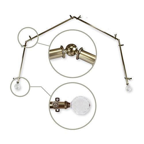 Click here for Rod Desyne Faceted 4 Sided Bay Window Rod  One Siz... prices